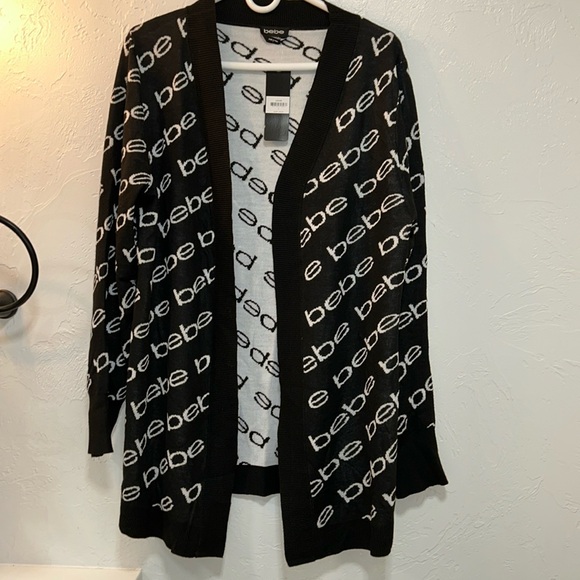 bebe | Sweaters | Classic Logo Bebe Sweater Black And White | Poshmark